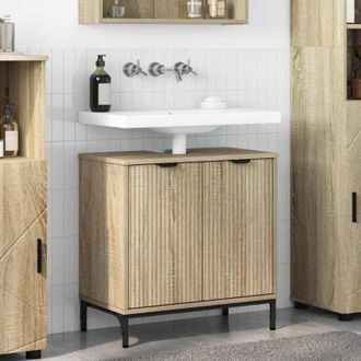 vidaXL Meuble de Lavabo de Salle de Bain avec stockage Ch&ecirc;ne Sonoma vidaXL