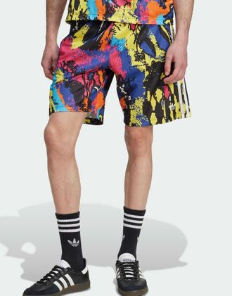 adidas Originals Archive - Short imprim&eacute; avec couture entrejambe 9 pouces - Multicolore / jaune vif