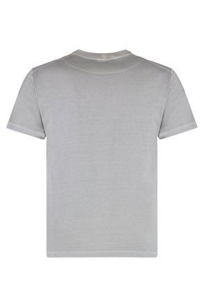 Stone Island Mens Logo Cotton T-Shirt Grey T-Shirts And Polos