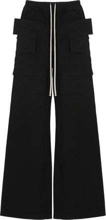 Rick Owens Homme, Pantalons, Noir, Taille: M Creatch Wide Cargo Drawstring Pants