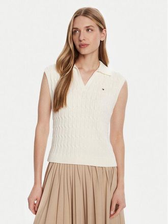 Tommy Hilfiger Pullover WW0WW45655 &Eacute;cru Regular Fit