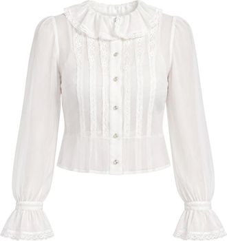 Dolce & Gabbana Blouse en soie - Femme - Blouses et Chemises - Blanc - Taille: 36 FR