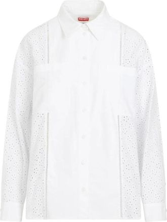 Kenzo Femme, Blouses et Chemises, Blanc, Taille: 34 FR Broderie Anglaise Shirt