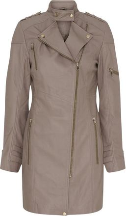 Notyz Lange Bikerjacke - - Jackets - Damen - Beige - L