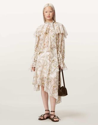 AllSaints Manoy - Jupe - Blanc cass&eacute; Carmel