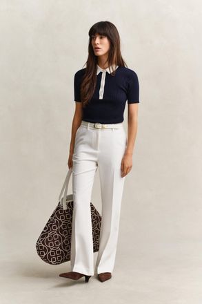 GANT Damen Slacks mit ausgestelltem Bein (46) EGGSHELL