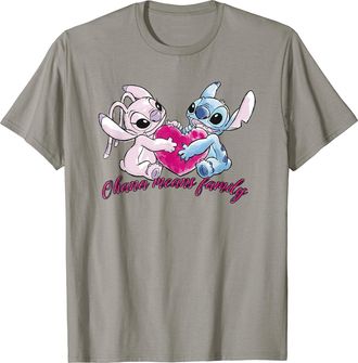 Disney Lilo & Stitch Ohana Heart With Angel T-Shirt