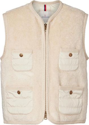 Moncler Plys Weste - - Jackets - Damen - Beige - L