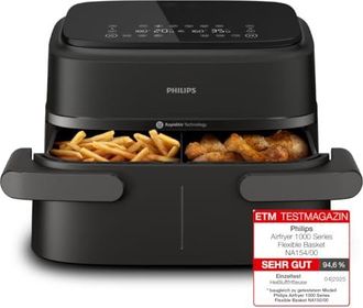 Philips Airfryer 1000 Series Flexible Basket - Hei&szlig;luftfritteuse mit 7,1 L Fassungsverm&ouml;gen, RapidAir-Technologie, 10 Kochfunktionen, 90% weniger Fett, kompak