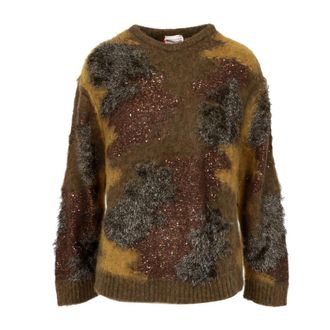Semicouture Camouflage Wollmischung Pullover - - Knitwear - Damen - Mehrfarbig - S