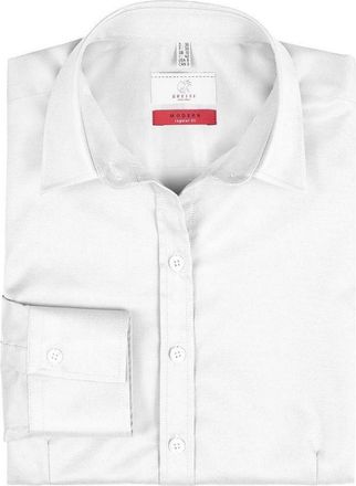 Greiff Langarmbluse Greiff Modern with 37.5 Damen Bluse Langarm Kent Regular Fit Wei&szlig;