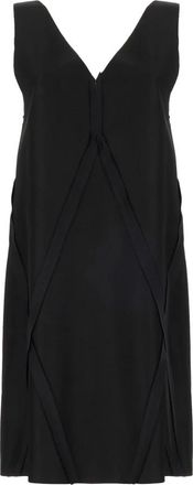 Maison Margiela Femme, Robes, Noir, Taille: 40 FR V-neck Panelled Dress