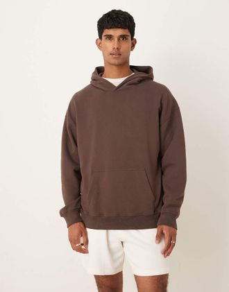 Abercrombie & Fitch Kapuzenpullover in Braun mit Fronttasche-Brown
