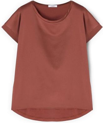 Motivi T-Shirt aus zwei Materialien - - Blouses & Shirts - Damen - Braun - M
