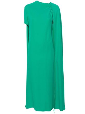 Valentino Garavani robe longue &agrave; d&eacute;tail de cape - Vert