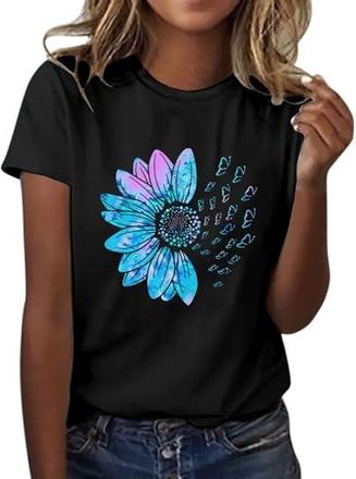 Generic Vente Flash, Manches Courtes pour Femmes, Haut Paillettes Femme &agrave; Manches 3/4, Chemisier Froufrou Femme, Chemisiers et Blouses, Top Chic et &eacute;l&eacute;gant, C