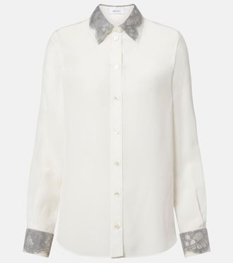 Alexander McQueen Chemise en soie &agrave; dentelle