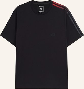 Yohji Yamamoto Y-3 T-Shirt, Streifen Mit Farbverlauf schwarz