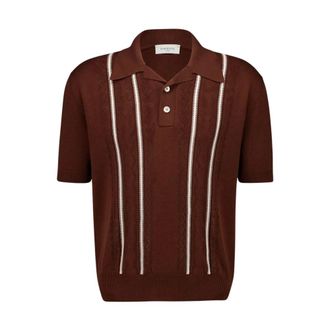 PIACENZA 1733 Piacenza 1733, Homme, Pulls, Brun, Taille: XL Polo Tricot Manches Courtes