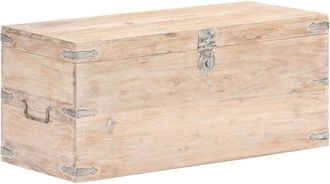 vidaXL Vidaxl - Coffre en bois dacacia massif 90x40x40 cm - Verrouillable avec poign&eacute;es - Rangement pratique pour v&ecirc;tements et accessoires