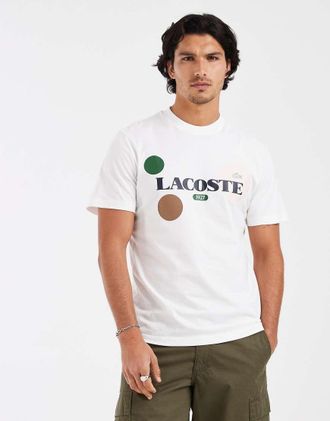 Lacoste Classic Fit T-Shirt mit Grafiklogo in Wei&szlig;