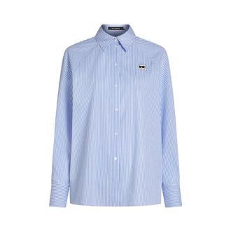 Karl Lagerfeld Ikon Gestreiftes Hemd - - Blouses & Shirts - Damen - Blau - M