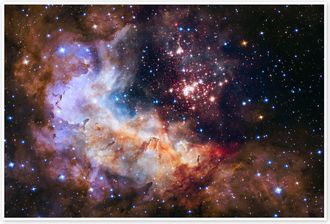 Posterlounge Westerlund-2-Haufen und Nebel, Hubble-Weltraumteleskop, 2022 Poster von NASA 90 x 60 cm Wandbilder Wanddeko
