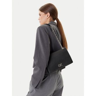 Calvin Klein Handtasche Calvin Klein Re-Lock Medium Chain LV04F3104G Schwarz