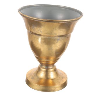 Hemoton Vintage Trophy Cup Pflanzer Metall Blumenvase für Innenräume für Schreibtisch Balkon Garten für Sukkulenten Kakteen Trockenblumen Geschenkidee für Pfl