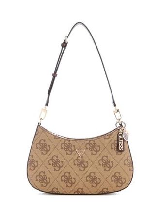 Guess sac &agrave; &eacute;paule Noelle II Top Zipper Shoulder Bag Latte Logo/Brown marron clair