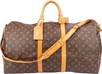 Louis Vuitton Crossbody Bags - Louis Vuitton Canvas Monogram Keepall 55 - Gr. unisize - in Braun - für Damen