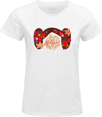 Star Wars &laquo; Happy Mothers Day Leia &raquo; WOSWCLATS047 T-Shirt Femme, Blanc, Taille L