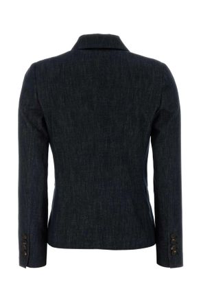 Brunello Cucinelli Womens Dark Blue Denim Blazer C001 Giacche E Gilet Jacket