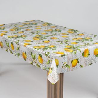 Laro Wachstuch-Tischdecke Abwaschbar Garten-Tischdecke Wachstischdecke PVC Plastik-Tischdecken Eckig Meterware Wasserabweisend Abwischbar, Muster:Lemonix Z