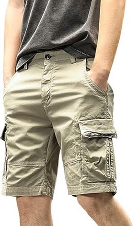 Generic Pantalon cargo pour homme 2026 - Style d&eacute;contract&eacute; - Confortable - Couleur unie - Coupe ample, kaki, 48