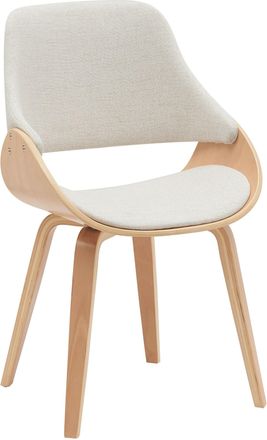 Clp Esszimmerstuhl Vangale I Küchenstuhl mit Gestell aus Bugholz I Polsterstuhl mit Rückenlehne, Farbe:Natur/Creme, Material:Stoff