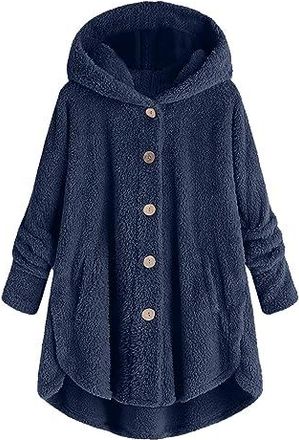 Generic Sweat-Shirt &agrave; Capuche en Peluche pour Femme, Grande Taille, d&eacute;contract&eacute;, Bloc de Couleurs, Fermeture &eacute;clair, Chemisier Ample, Manteau Chaud Pilou Pilo