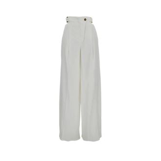 Elisabetta Franchi Femme, Pantalons, Blanc, Taille: 42 FR Wide Pantalons