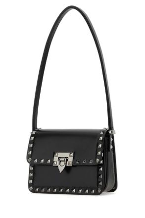 Valentino Garavani Womens Black Leather Rockstud23 Shoulder Bag&acirc; Nero Borse A Tracolla