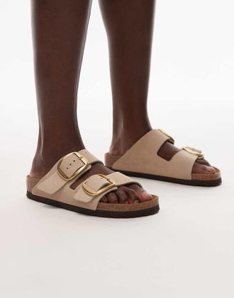 Birkenstock Arizona - Sandalen in Sandgelb mit gro&szlig;er Schnalle-Neutral