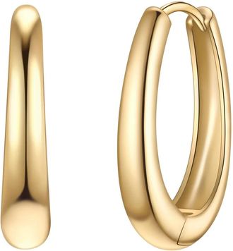 Glanzst&uuml;cke M&uuml;nchen Ohrringe - Sterling Silber Creolen - Gr. unisize - in Gold - f&uuml;r Damen