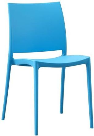 Clp Chaise de Jardin Meton, Chaise empilable en Plastique Facile dentretien, r&eacute;sistante aux intemp&eacute;ries et aux UV, supporte jusqu&agrave; 150 kg, Couleur:Bleu