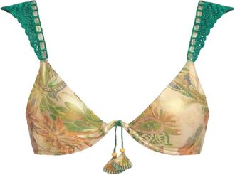 Del Maar Femme, Maillots de bain, Vert, Taille: 44 FR TOP Dm243 Paisley Bikini Top