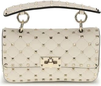 Valentino Garavani Sac bandouli&egrave;re Rockstud Spike Small - Femme - Sacs - Beige - Taille: ONE Size