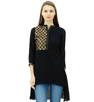 Phagun Femmes Designer Tunique Courte Asymetrique Hem Kurta Kurti Chemisier Ethnique