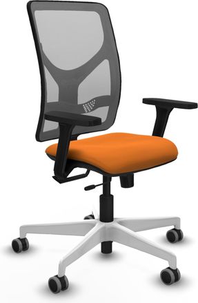 Piqueras y Crespo Schreibtischstuhl, orange, mit 3D-Armlehnen, h&ouml;henverstellbare Lendenwirbelst&uuml;tze, ausgestattet mit Syncro/Traslack und Schneideschaum, mit Rollen von