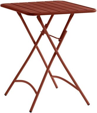 Vente-Unique Table de jardin carr&eacute;e pliante L.60 cm en m&eacute;tal - Terracotta - MIRMANDE de MYLIA