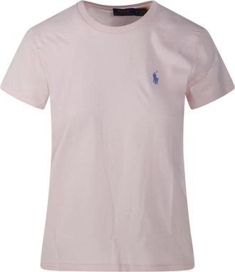 Ralph Lauren Femme, Tops, Rose, Taille: 38 FR T-shirt &agrave; logo &agrave; manches courtes