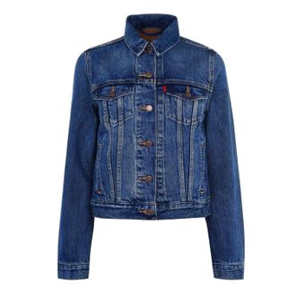 Levi's Ex Truckerjacke f&uuml;r Damen, Boyfriend - locker geschnitten (Marine)