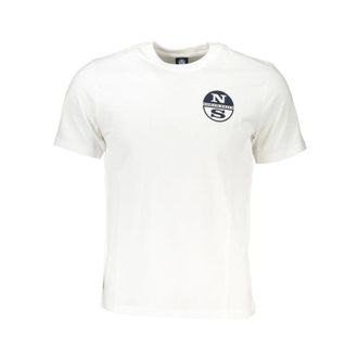 North Sails Wei&szlig;es Baumwoll Logo Print T-Shirt - - Tops - Herren - Wei&szlig; - L